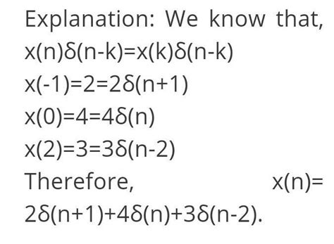 what is the sequence x{n} intoa sum of weighted impulse sequencesif x n {2 4 0 3}