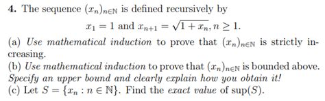 solved 4 the sequence 2n nen is defined recursively by 21