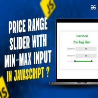 Price Range Slider With Min Max Input Using HTML CSS And JavaScript