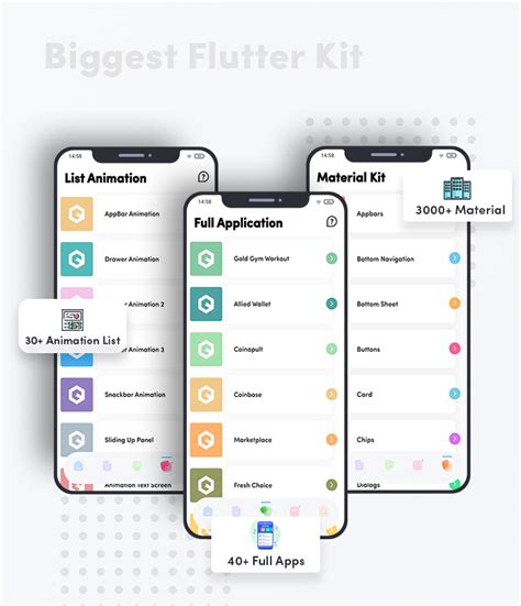 Flutter Biggest Ui Kits And Flutter Big Materials Flutter 30 Ui Kit In Flutter Kit Flutter