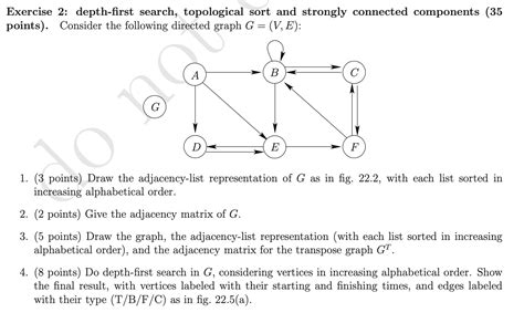 solved exercise 2 depth first search topological sort