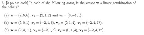 solved 3 [2 points each] in each of the following cases is