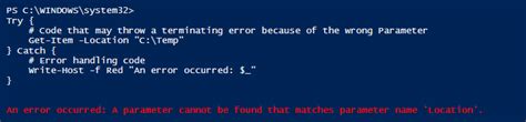 error handling with powershell try catch block demystified sharepoint diary