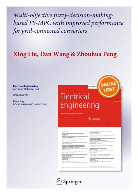 pdf multi objective fuzzy decision making based fs mpc with improved performance for grid