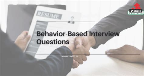 Behavior Based Interview Questions A Comprehensive Guide Vskills Blog
