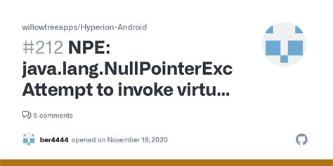 Npe Java Lang Nullpointerexception Attempt To Invoke Virtual Method
