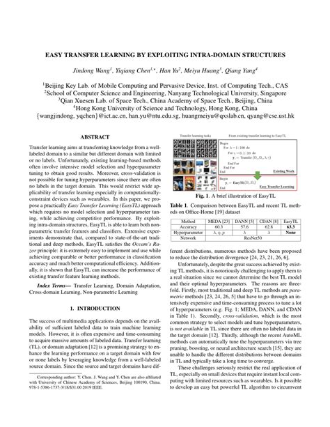 pdf easy transfer learning by exploiting intra domain structures