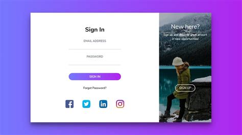 Create Login Registration Form In Html Css Sliding Sign In Sign