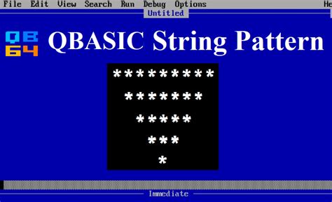 star pattern pyramid program in qbasic using sub function