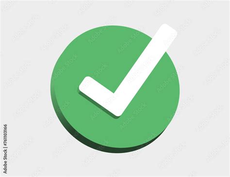 3d Check Mark Icon Check Box Icon With Correct Accept Checkmark