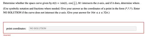 solved determine whether the space curve given by
