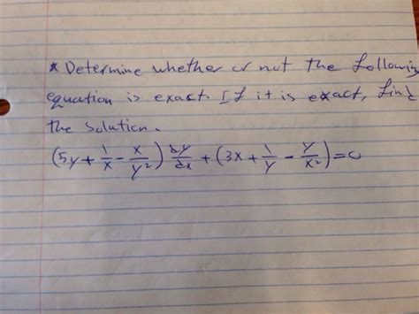 solved determine whether or not the following equation is