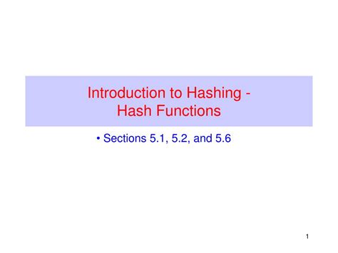 ppt introduction to hashing hash functions powerpoint presentation id 4175840
