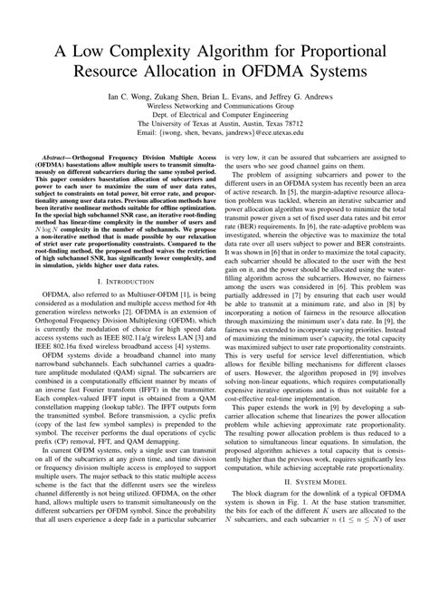 pdf a low complexity algorithm for proportional resource allocation in ofdma systems