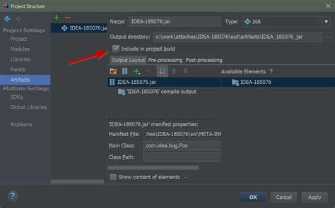 enable intellij to build my artifact on automatic build ides support intellij platform