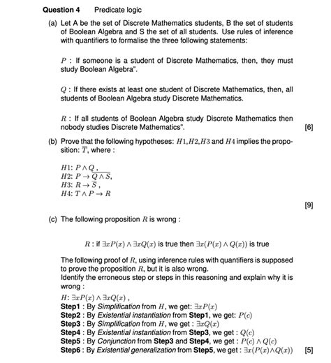 solved question question 4 predicate logic a let a be the set of 1 answer transtutors