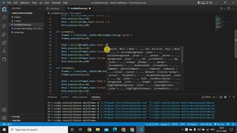 how to create multiple screens frames using tkinter python tkinter multiple frames youtube