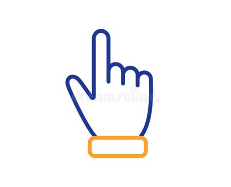 Hand And Cursor Pointer Line Icons Clicking Finger Cursor Arrow Icon