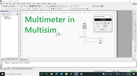 how to use multimeter in multisim how to use voltmeter ammeter ohmeter in multisim youtube