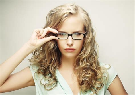 Premium Photo Blond Woman With Glasses