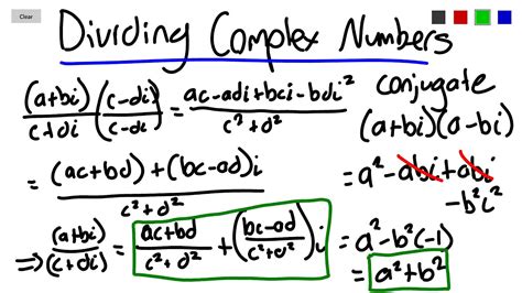 dividing complex numbers example problems youtube