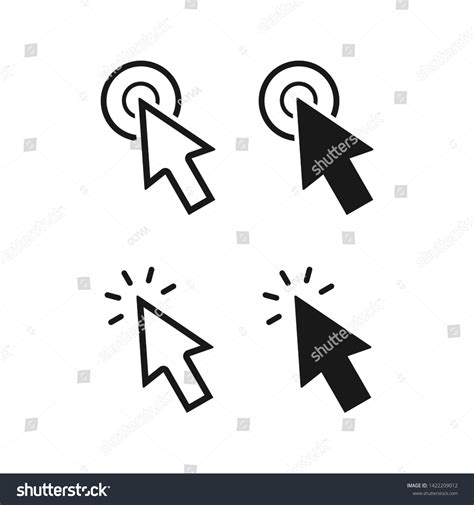 Cursor Icons Click Set Vector Web Stock Vector Royalty Free