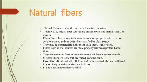 Classification Of Textile Fibre PPT