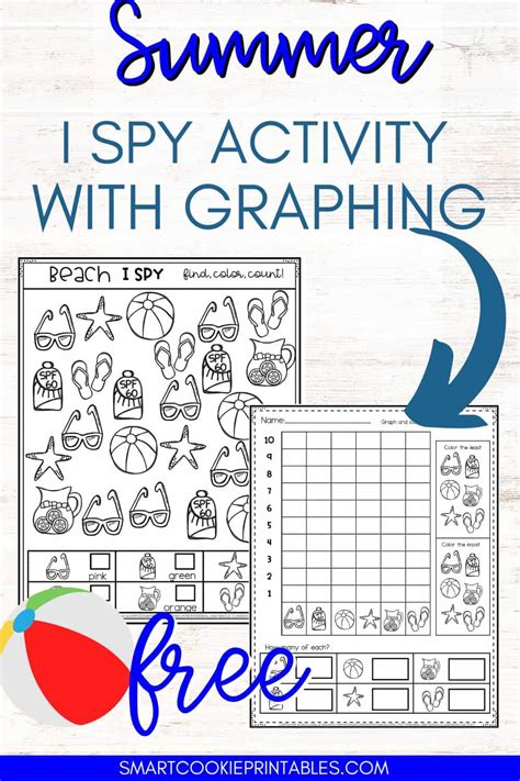 Free Beach I Spy Printable With Graphing Printable Smart Cookie Printables