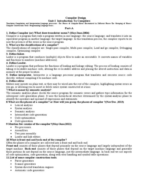 an accurate title for a document describing the phases and concepts of compiler design pdf