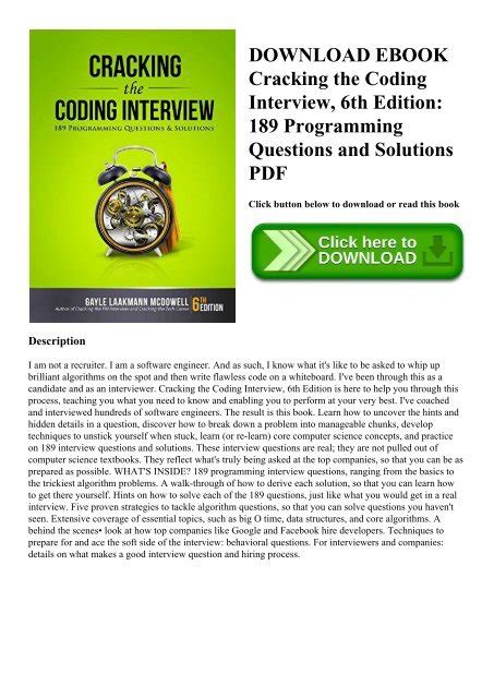 download ebook cracking the coding interview 6th edition 189 programming questions and solutions pdf