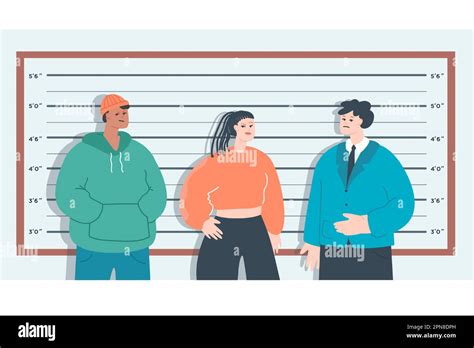Criminal Identification Flat Vector Illustration Stock Vector Image