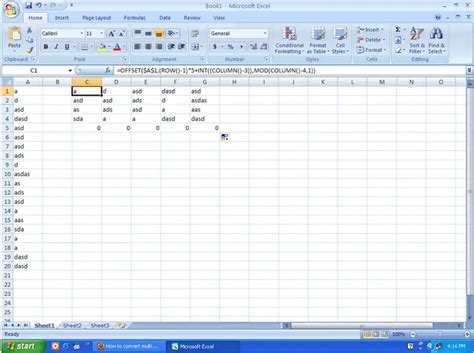 How To Convert A Set Of Data Into Rows In Ms Excel