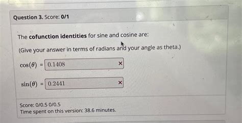 solved the cofunction identities for sine and cosine are