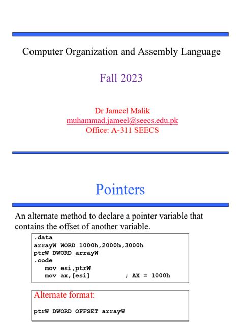 learning assembly language part 5 pointer and loop instruction pdf control flow