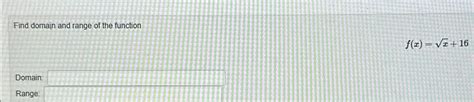 solved find domain and range of the