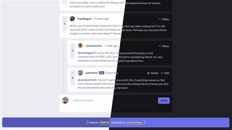 nested comment section mvc pattern frontend mentor solution codepapa360 frontendmentor