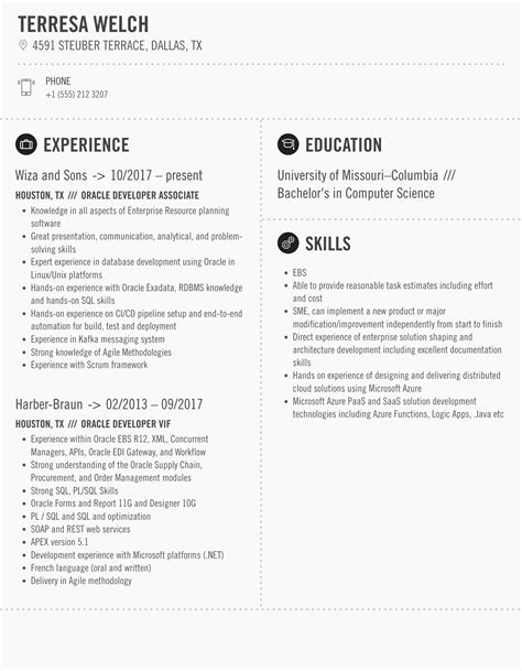 Oracle Developer Resume Samples Velvet Jobs