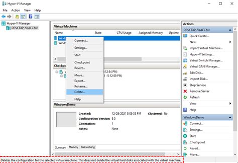 How To Delete A Hyper V Virtual Machine From Windows 10