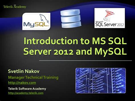 Ppt Introduction To Ms Sql Server And Mysql Powerpoint