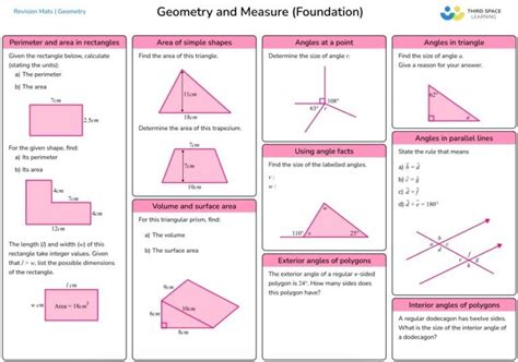 Free Maths Revision Mats GCSE Revision 2025