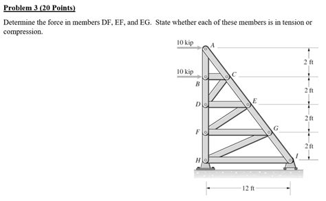 solved problem 3 20 points determine the force in members
