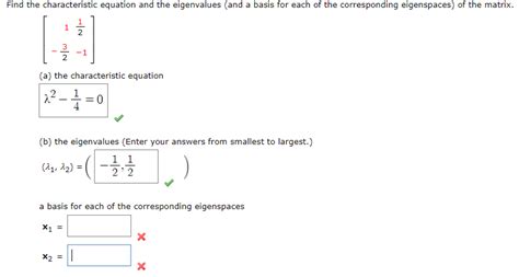 solved find the characteristic equation and the eigenvalues