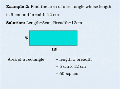 get find the area of rectangle length and breadth home