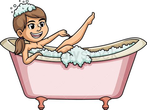 Black Woman Having A Bath Cartoon Clipart Vector Friendlystock