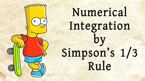 numerical integration simpson s 1 3 rule youtube