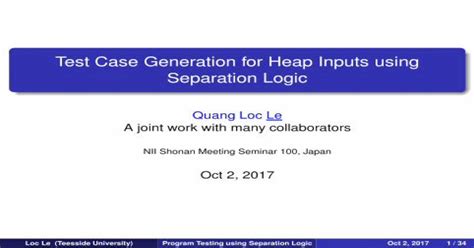 test case generation for heap inputs using separation logic · test case generation for heap
