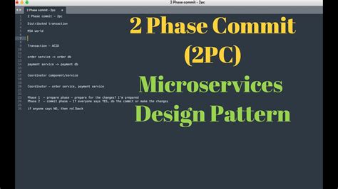 2 Phase Commit 2PC Microservices Design Pattern YouTube
