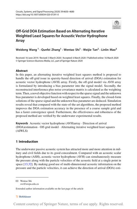 off grid doa estimation based on alternating iterative weighted least squares for acoustic