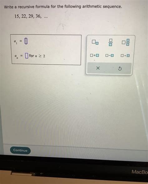 solved write a recursive formula for the following