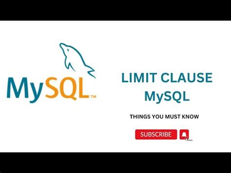 LIMIT Clause In MySQL MySQL Tutorials Limitclause Mysql Workbench